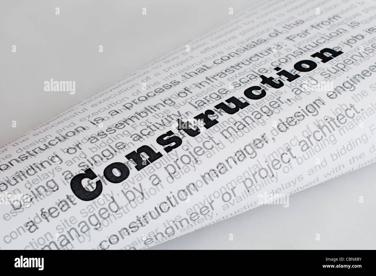 Construction conception. Texts construction Stock Photo - Alamy