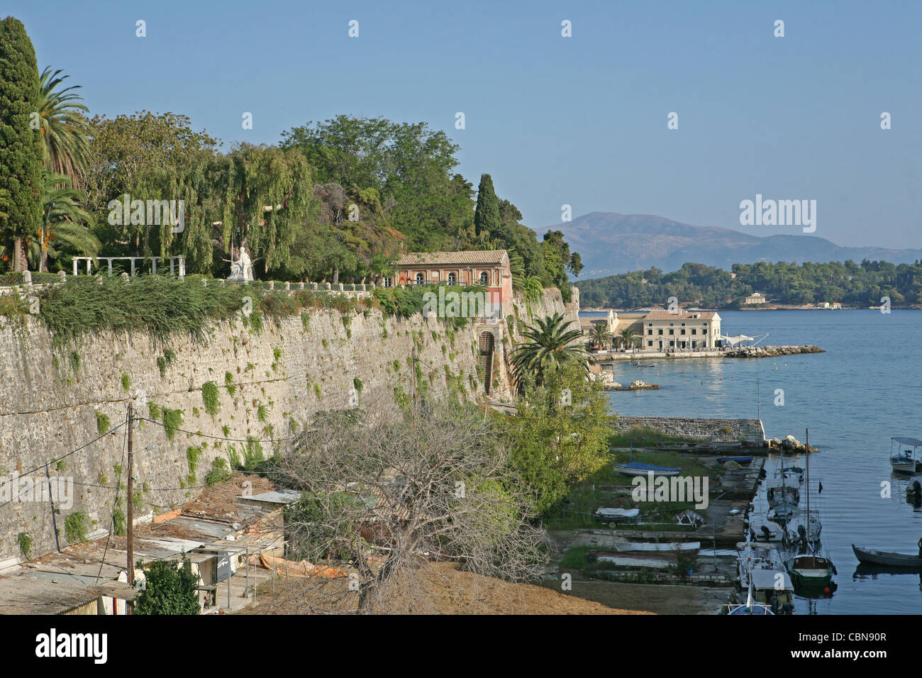 Contra Fossa channel by the old fortress Corfu town Kerkyra Greece ...