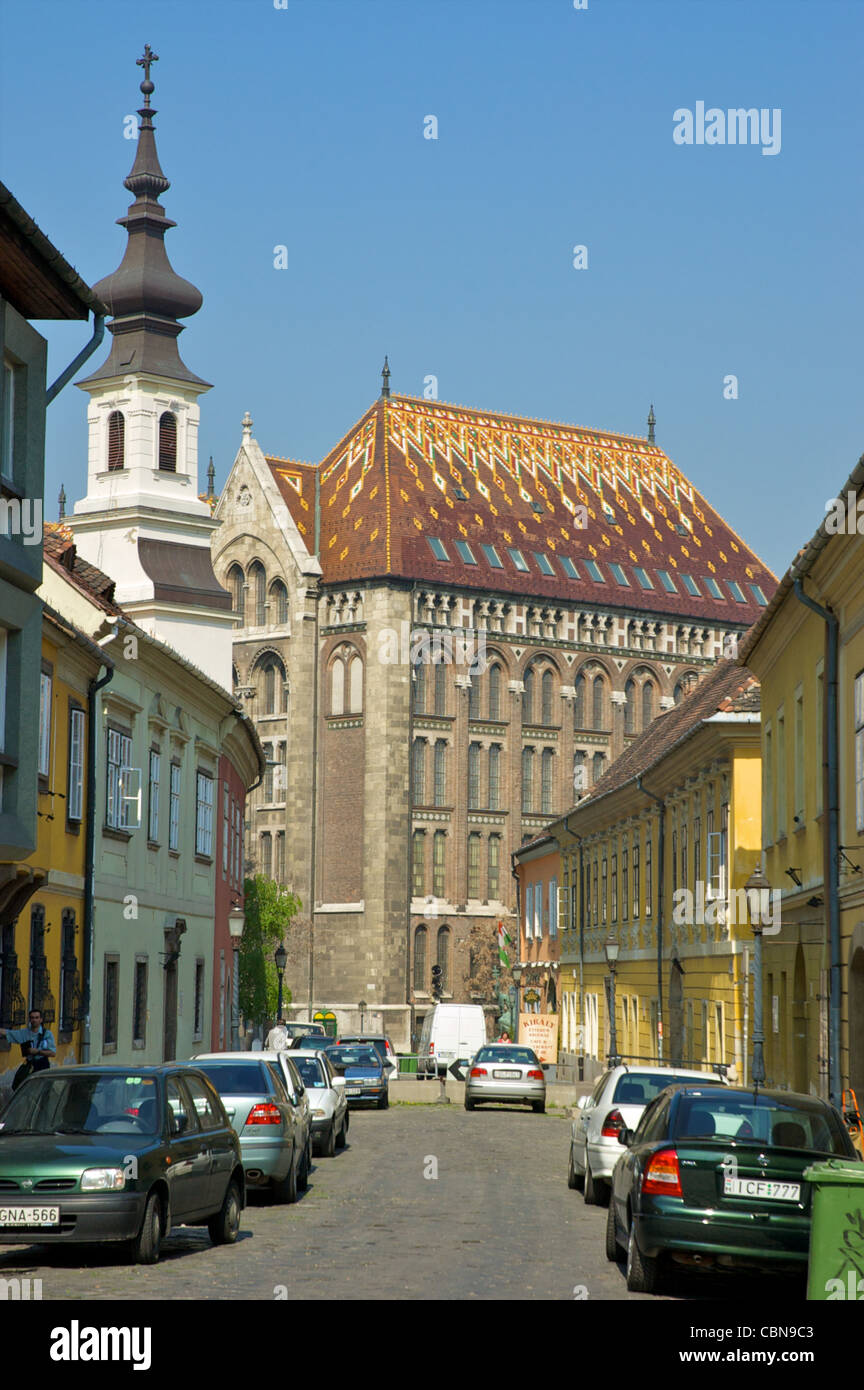 View of Lutheran Church and the Hungarian National Archive building ...