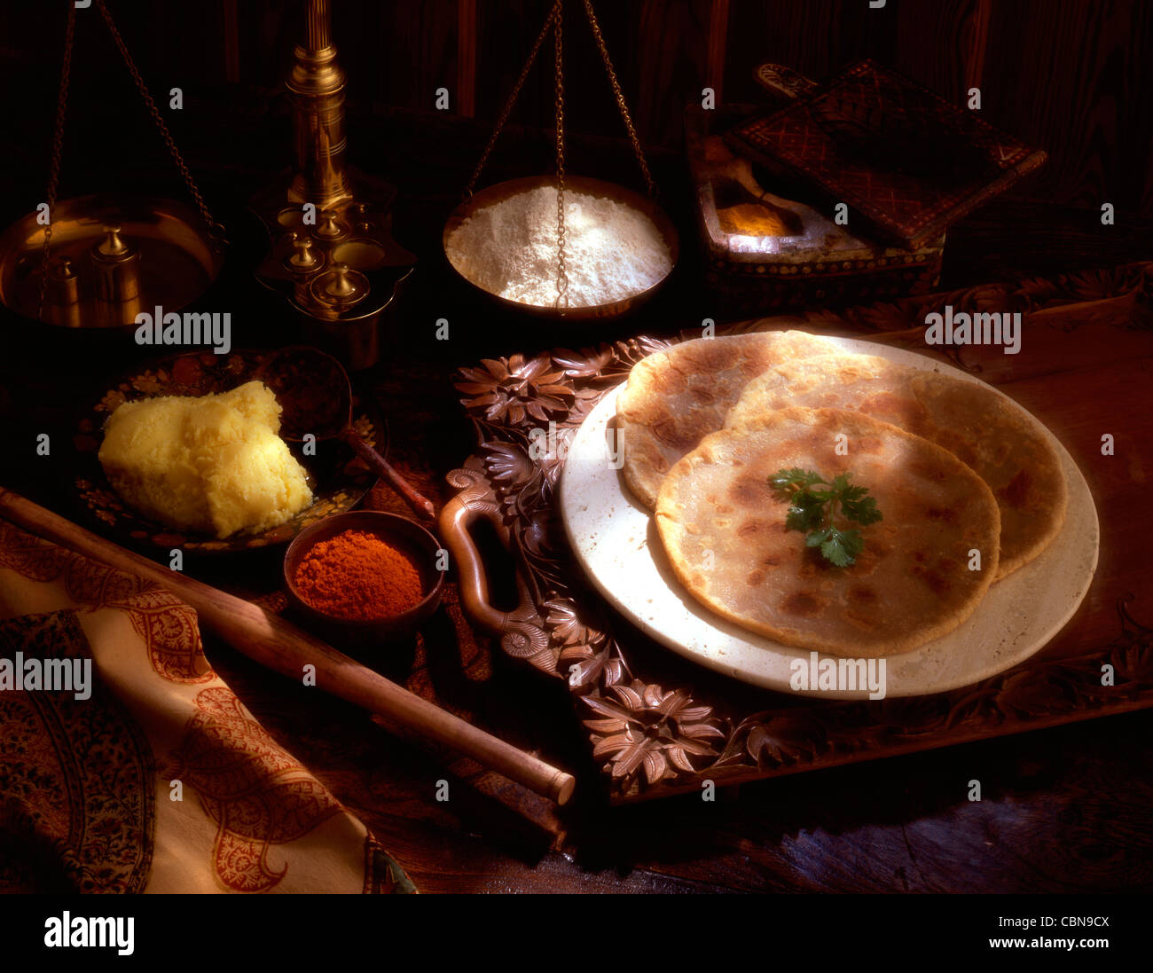 Indian chapati chapatti hi-res stock photography and images - Alamy
