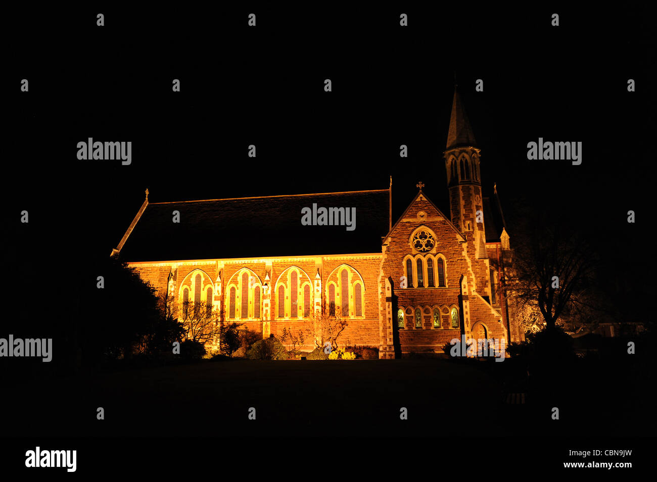 Shrewsbury School Chapel illuminated at night The architect was Sir ...