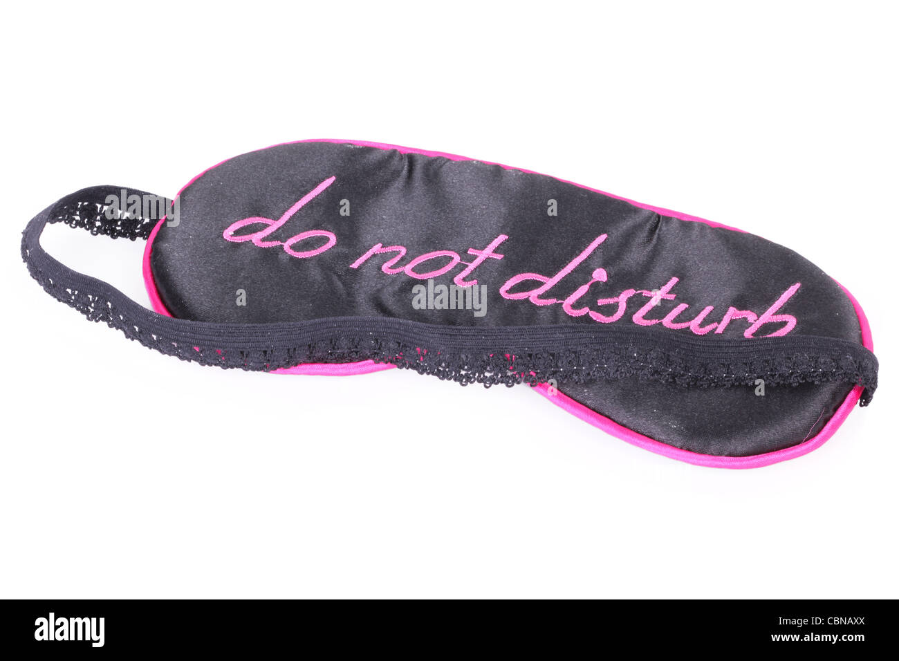 Sleeping mask with sign do not disturb, isolated on white Stock Photo ...