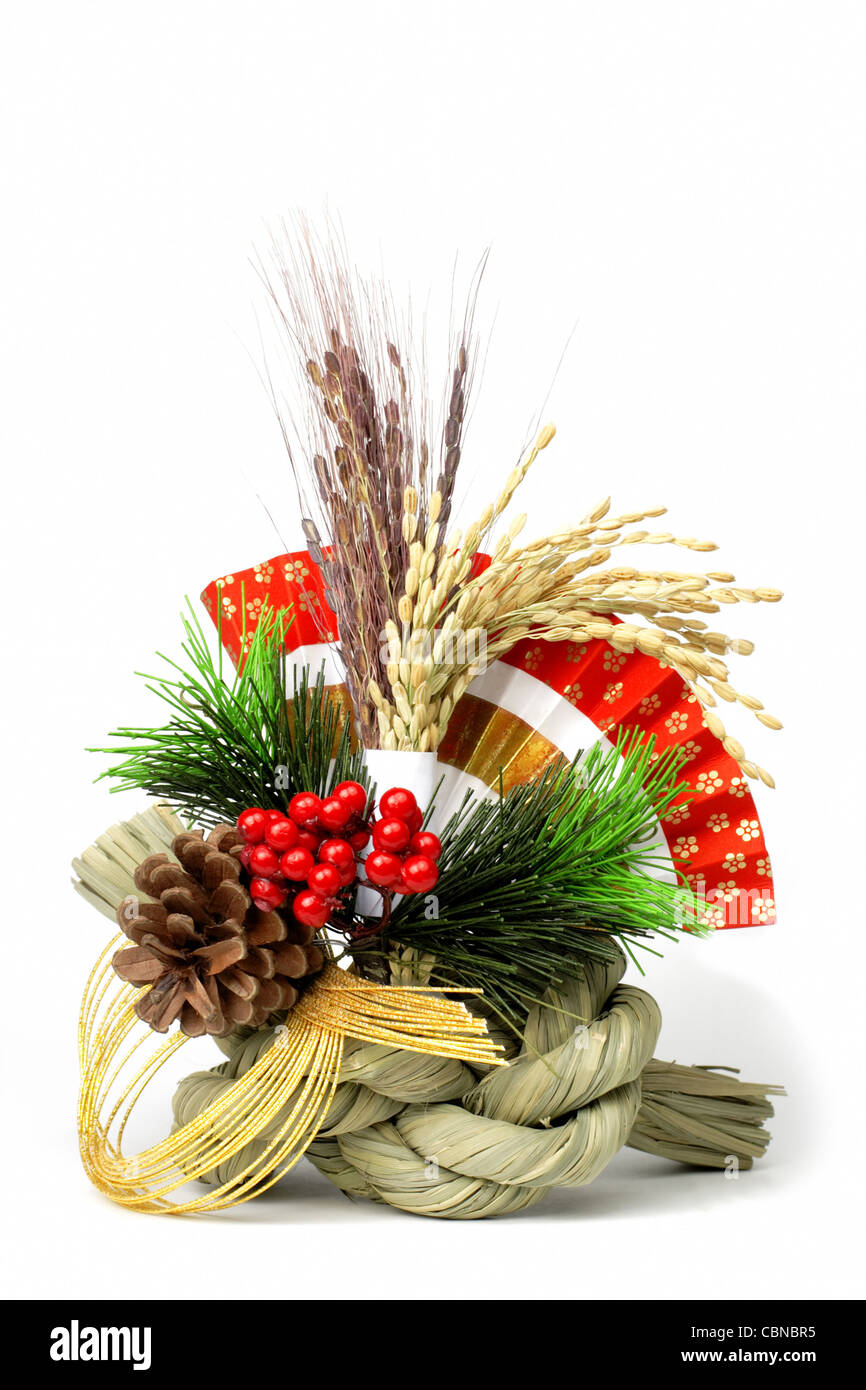 Image of a traditional Japanese New Year decoration over white ...