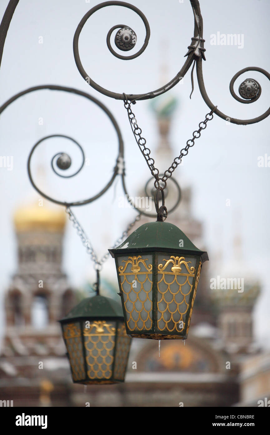 Lanterns in front of cathedral Stock Photo - Alamy