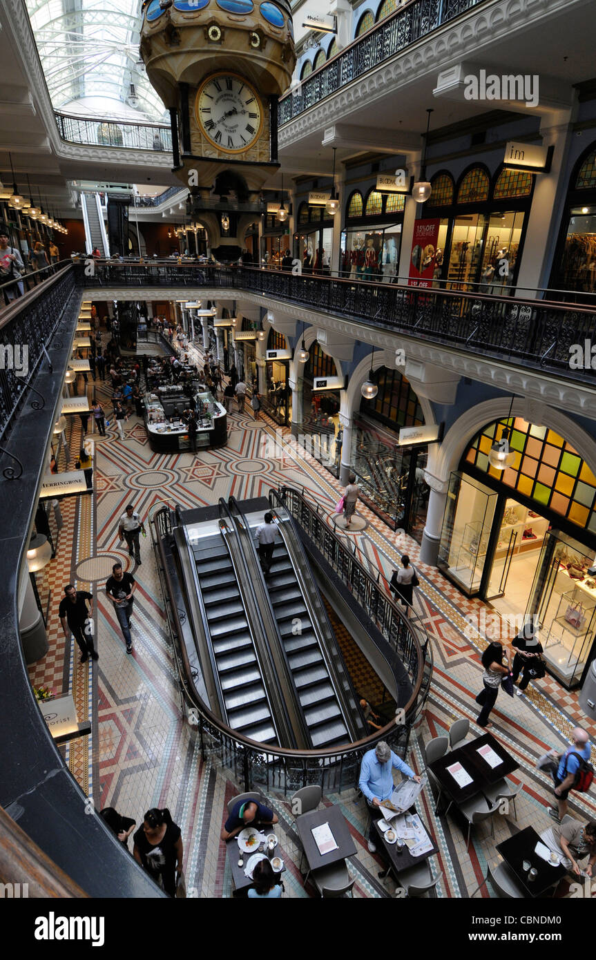 Interior of the Queen Victoria Building shopping mall in George Street ...