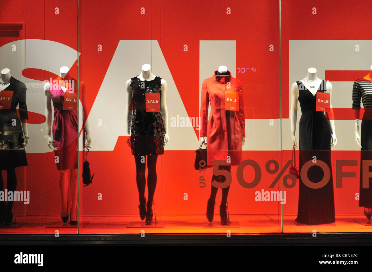 Fashion shop window display in the West End of London, UK Stock Photo ...