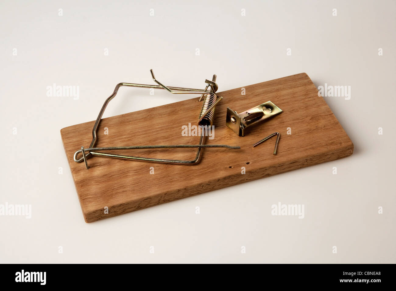 broken mouse trap on white background Stock Photo - Alamy
