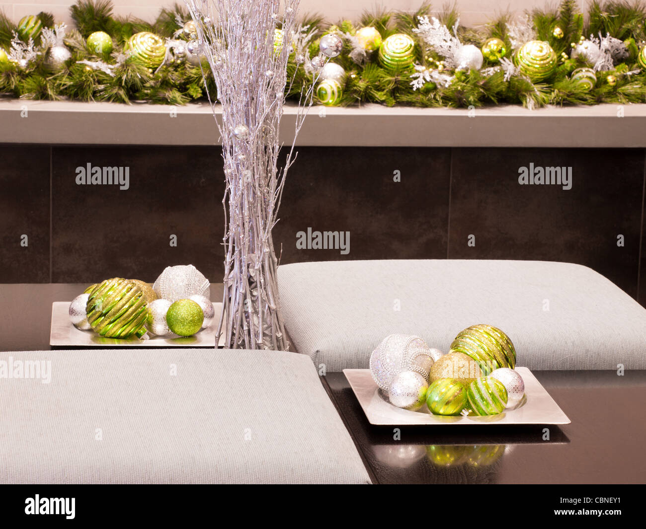 Lobby of the office building in Christmas decor Stock Photo - Alamy