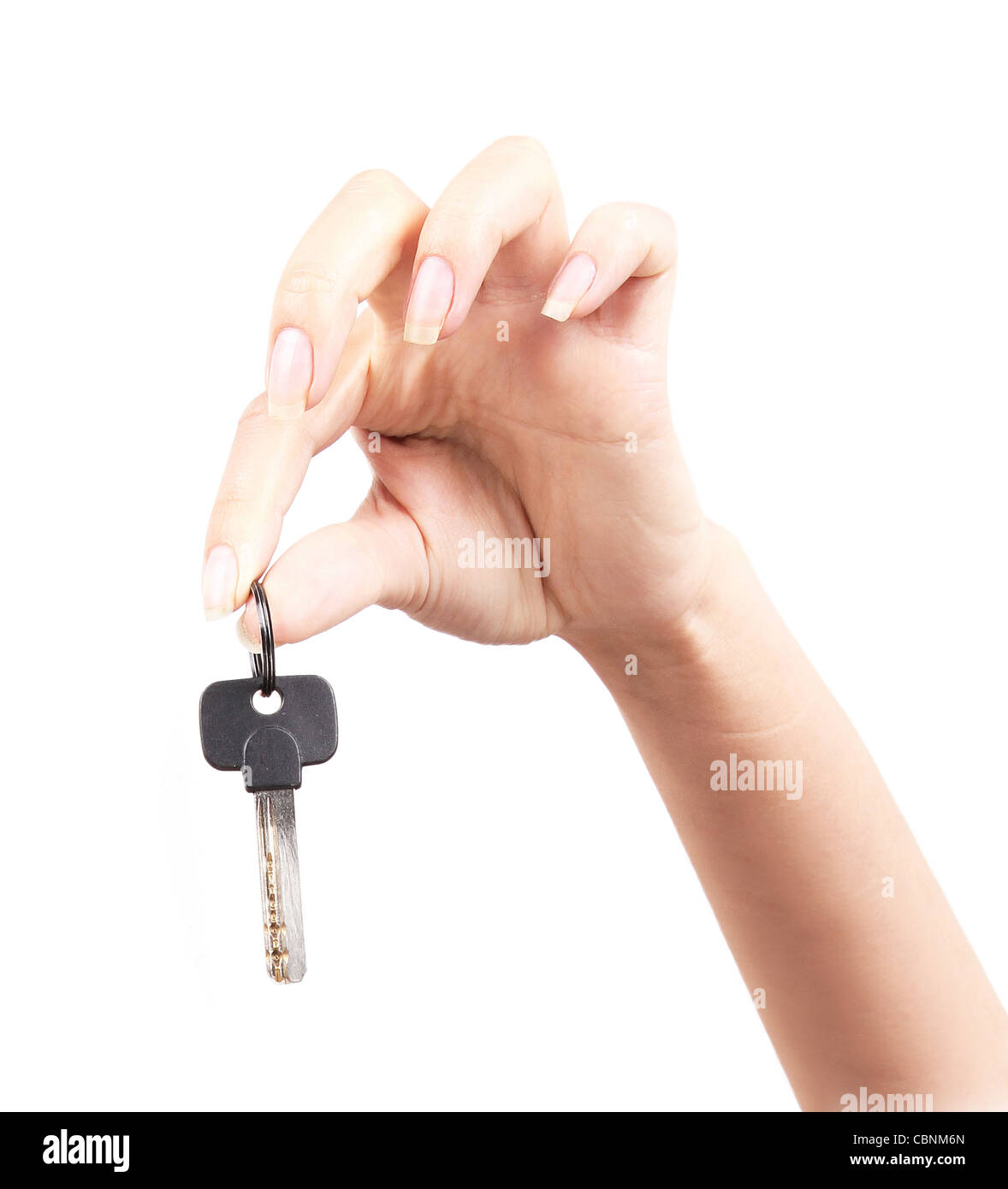 Woman with key, focus on hand with key Stock Photo - Alamy