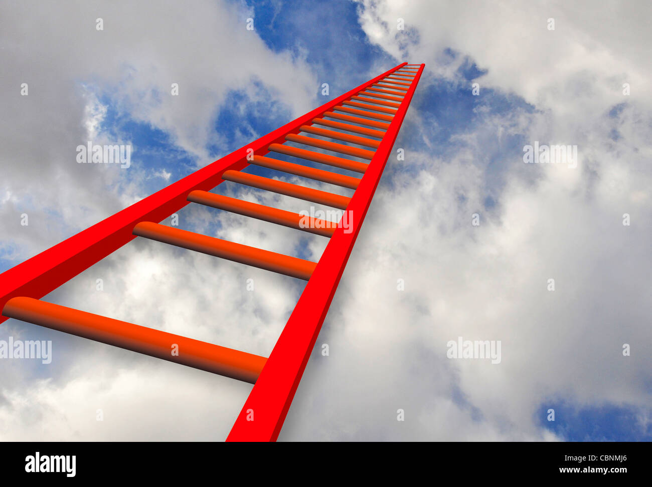 Red Sky Ladder Stock Photo - Alamy