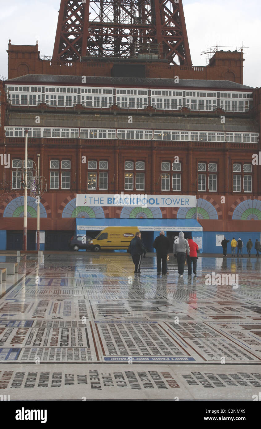 base of blackpool tower and Comedy Carpet. Blackpool, Lancashire ...
