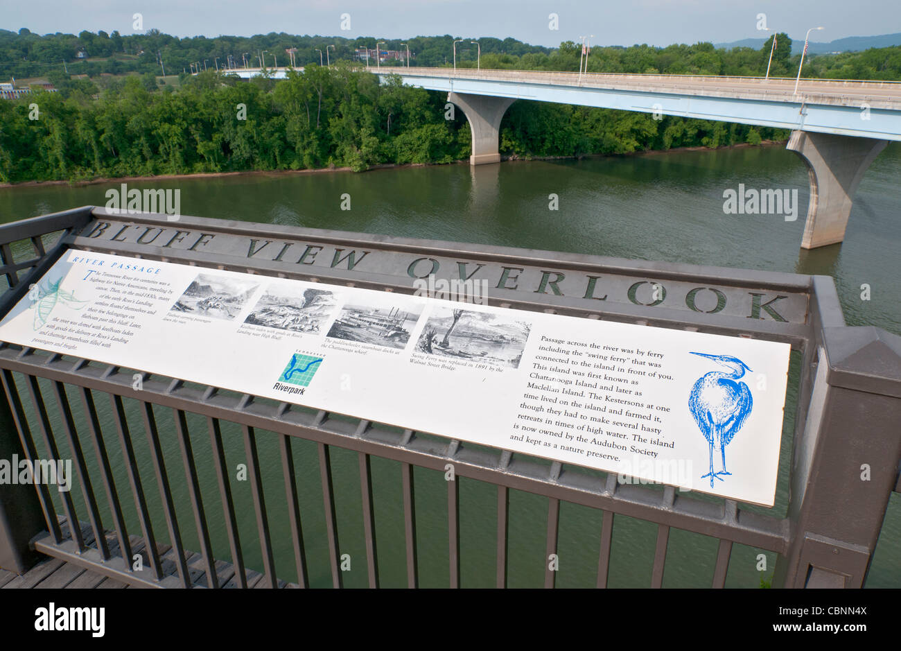 Tennessee, Chattanooga, Bluff View Art District, Tennessee River ...