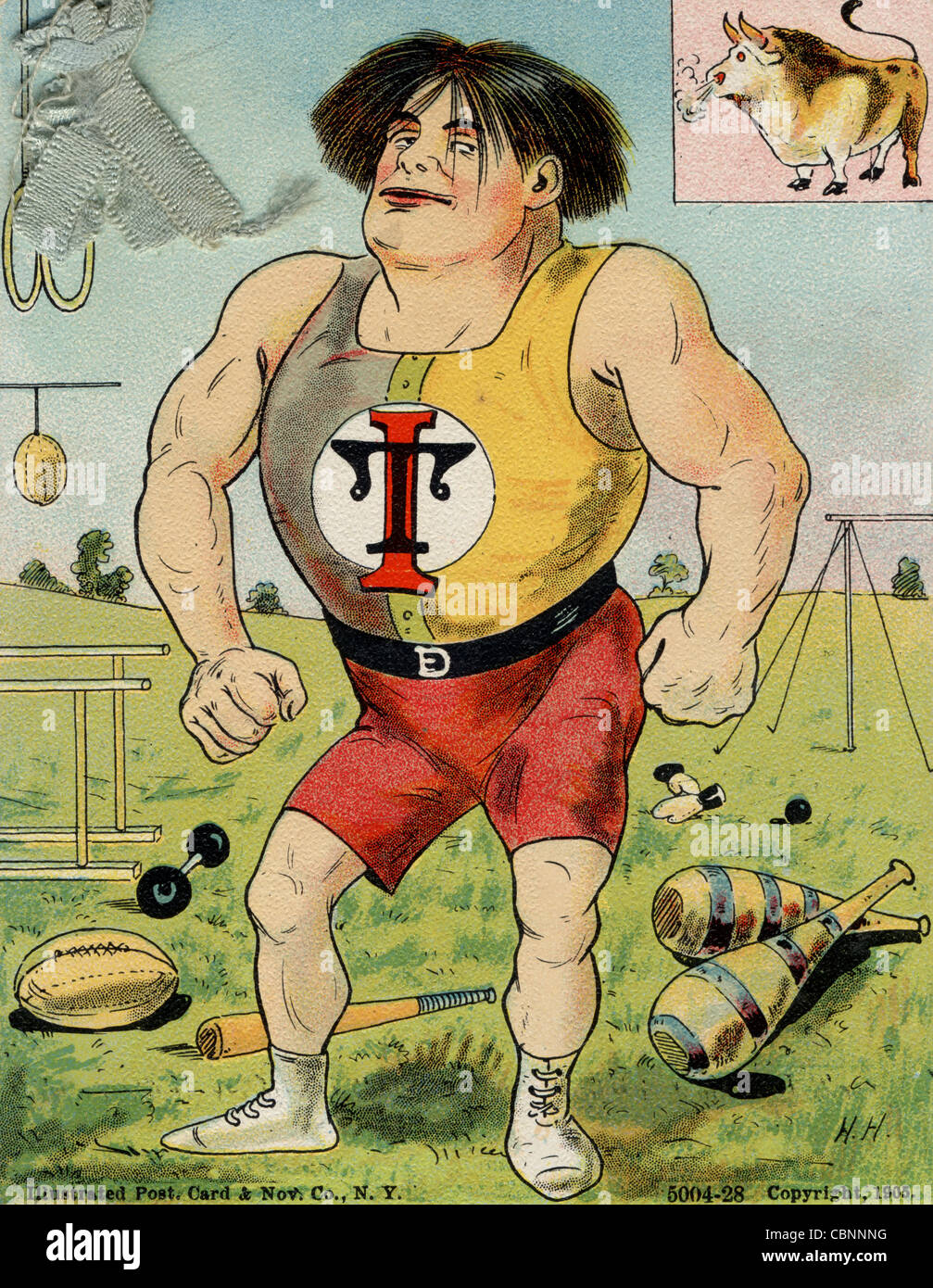 Weightlifting sportsman cartoon illustration hi-res stock photography ...