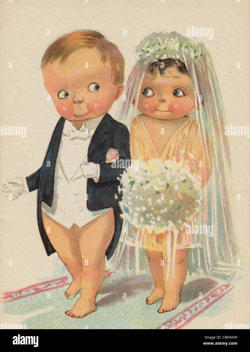 Little Boy & Girl Bride & Groom Stock Photo - Alamy