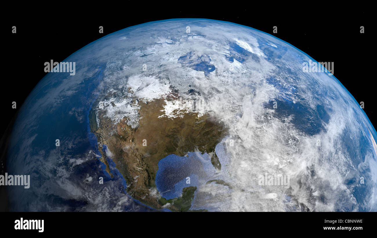 3d satellite view of earth with focus on america Stock Photo - Alamy