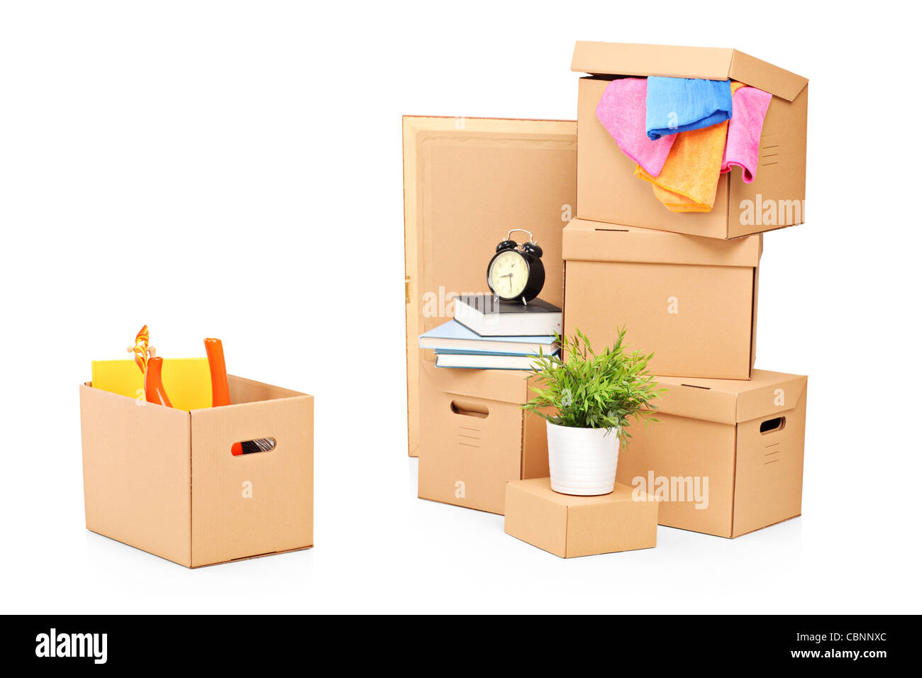Moving boxes and other moving stuff Stock Photo - Alamy