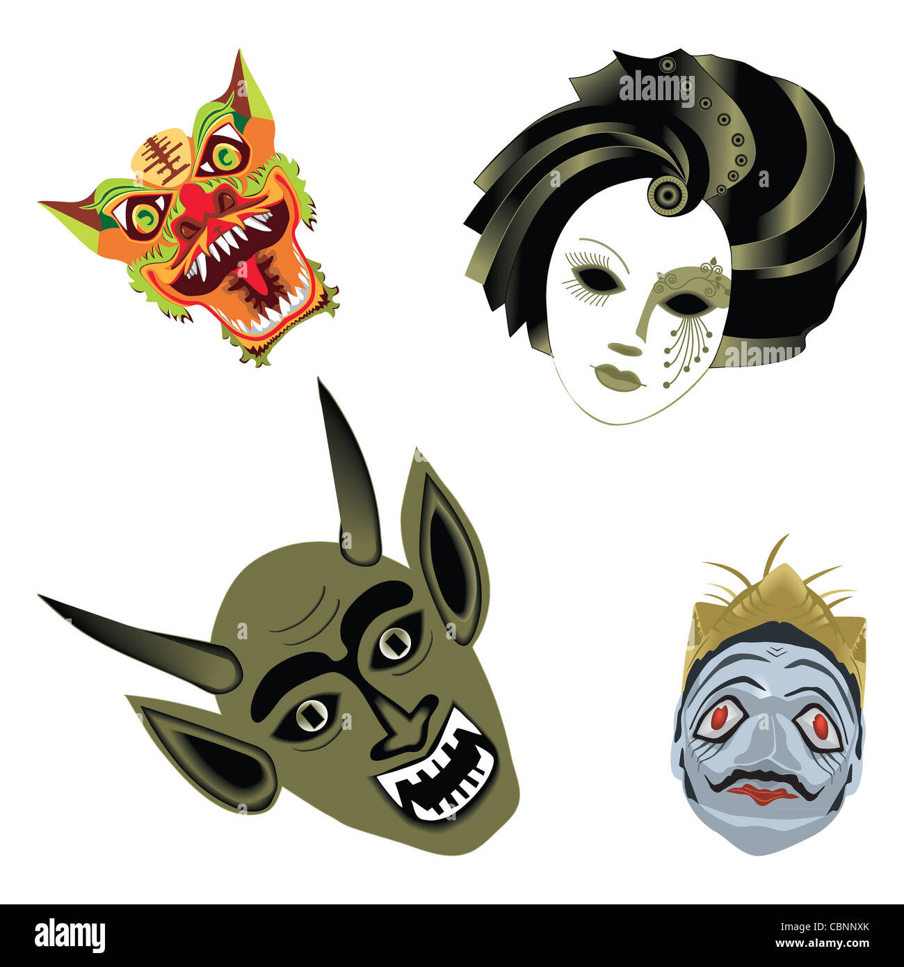 Four face masks Stock Photo - Alamy