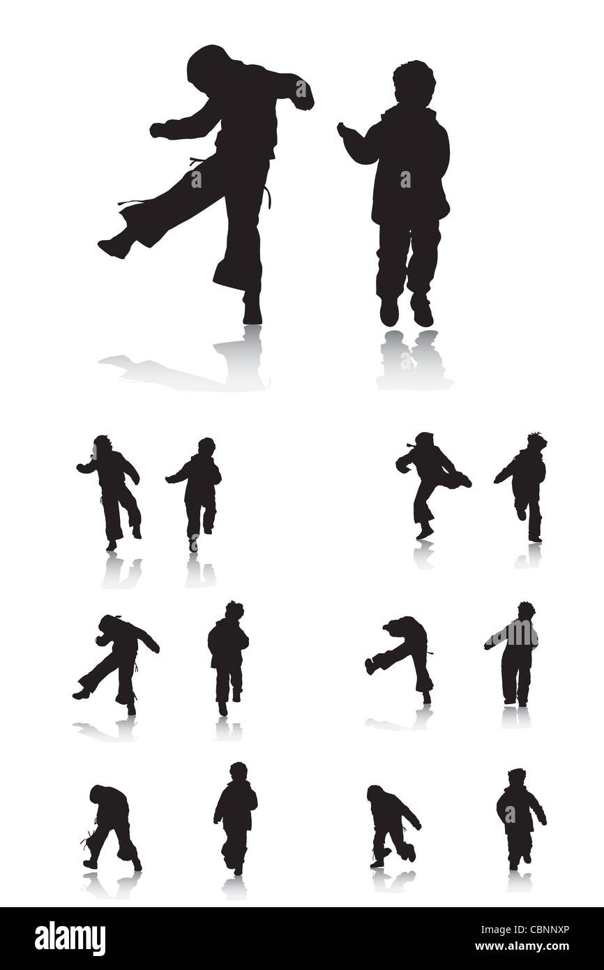 Happy kids hopping Stock Photo - Alamy