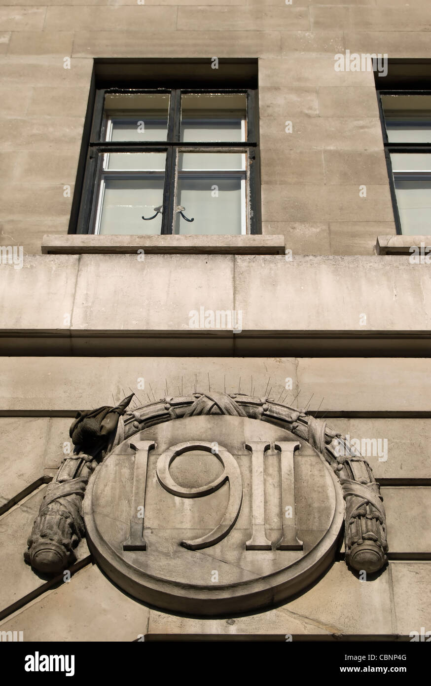 date plaque for 1911 on a building on baker street, london, england ...