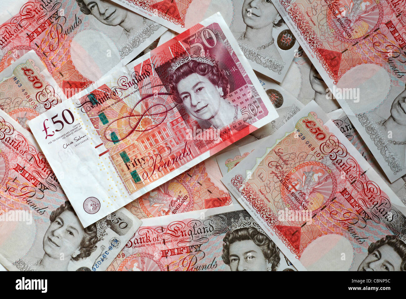 Fifty pound notes pile hi-res stock photography and images - Alamy