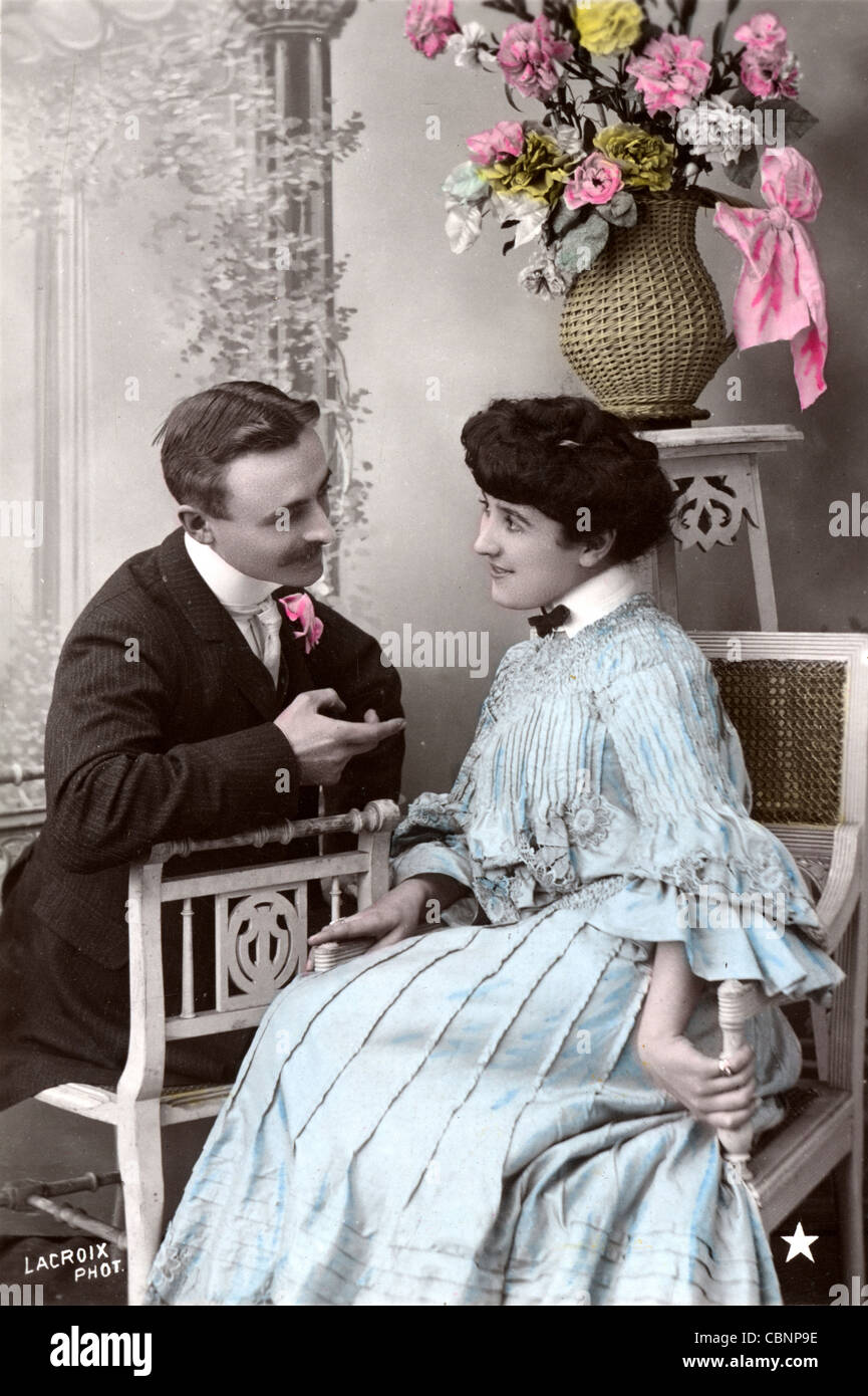 Attractive Couple Having an Open Discussion Stock Photo - Alamy