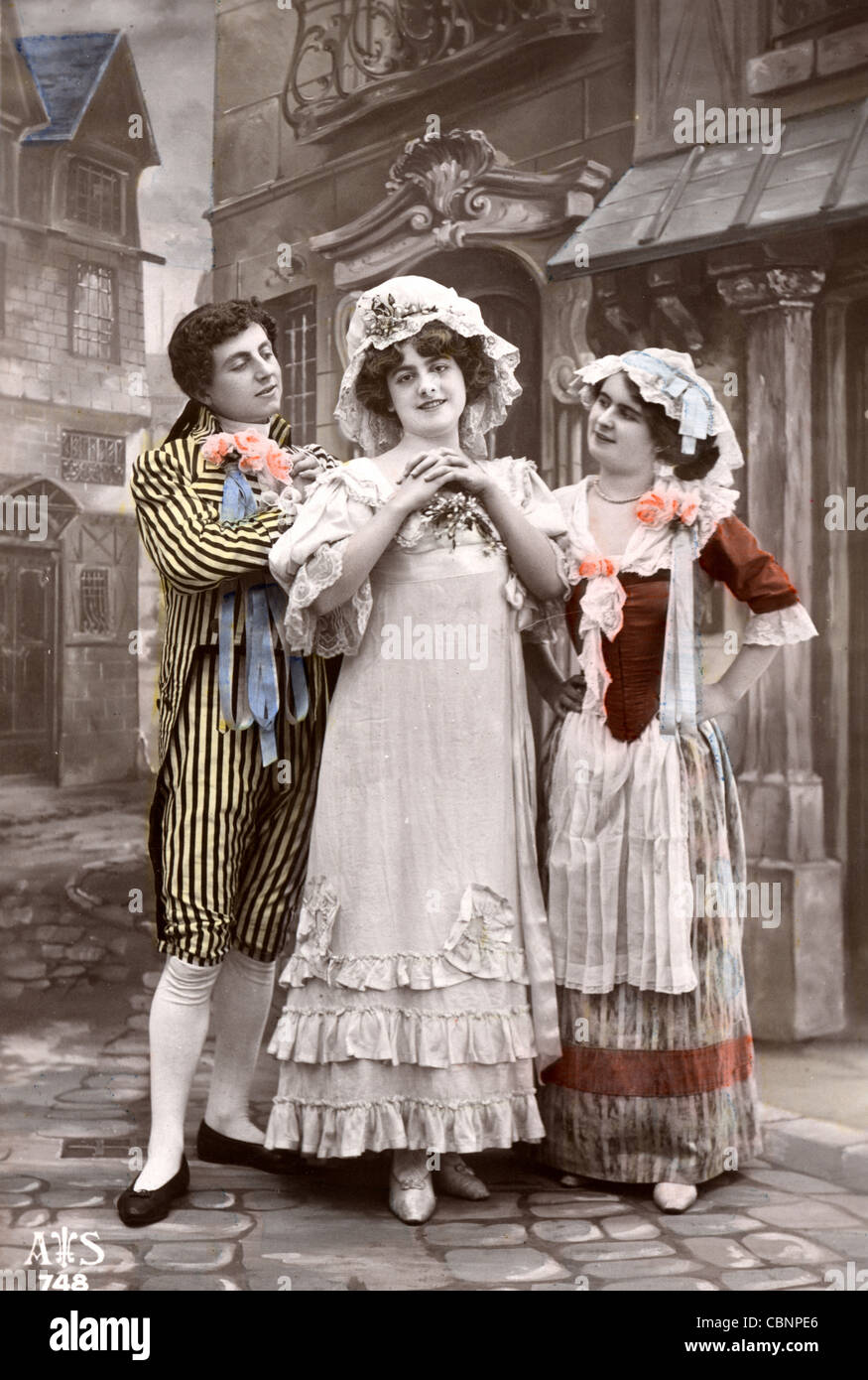 Garish Couple Chat with Bride in Wedding Gown Stock Photo - Alamy