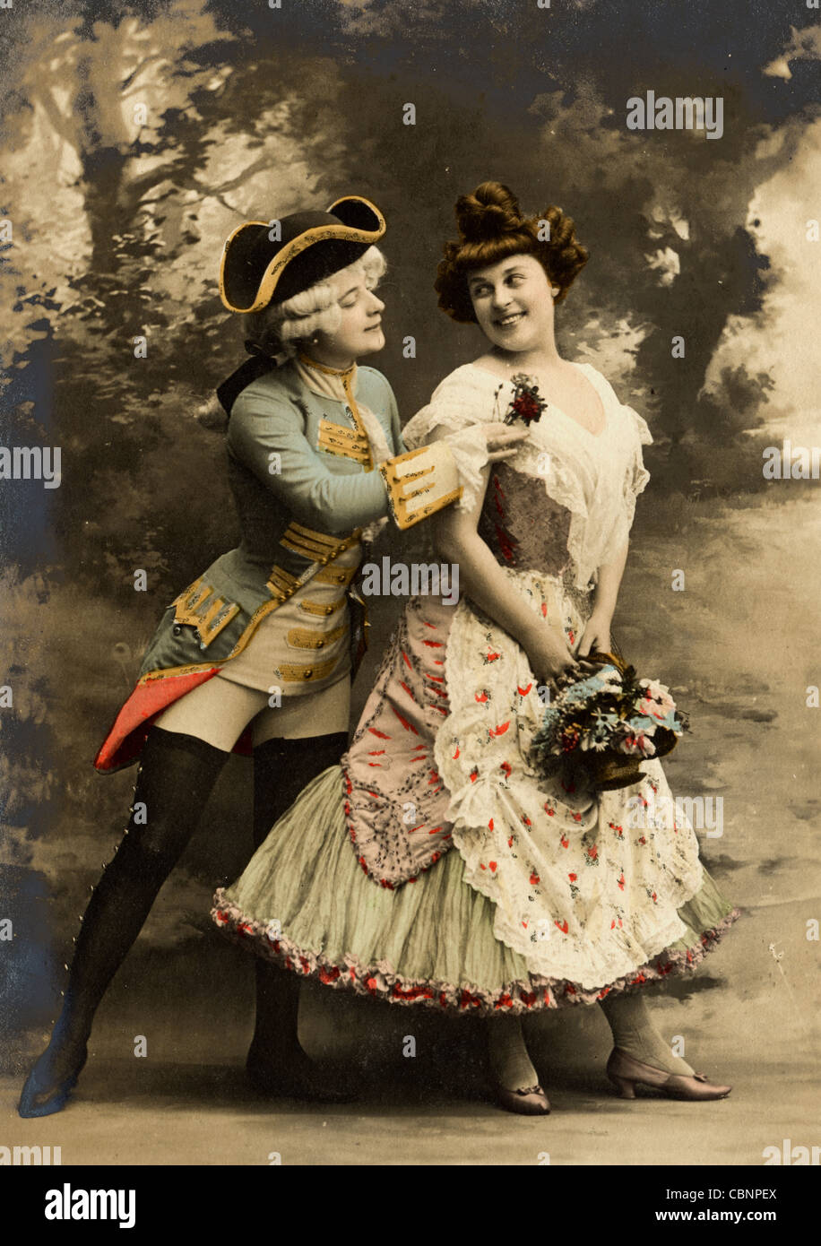 18th Century Upper Class Couple Flirting Stock Photo - Alamy