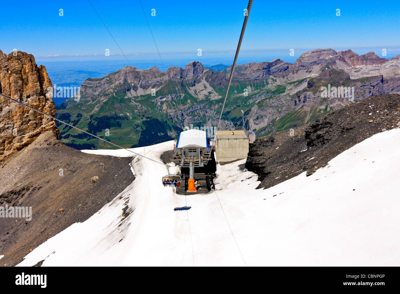 Base Station of the Ice Flyer Chair Lift on Mount Titlis, Swiss Alps ...