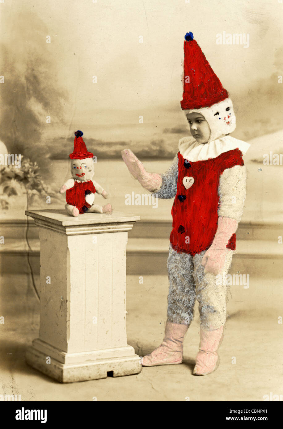 Boy Dressed in Silly Red Costume Stock Photo - Alamy