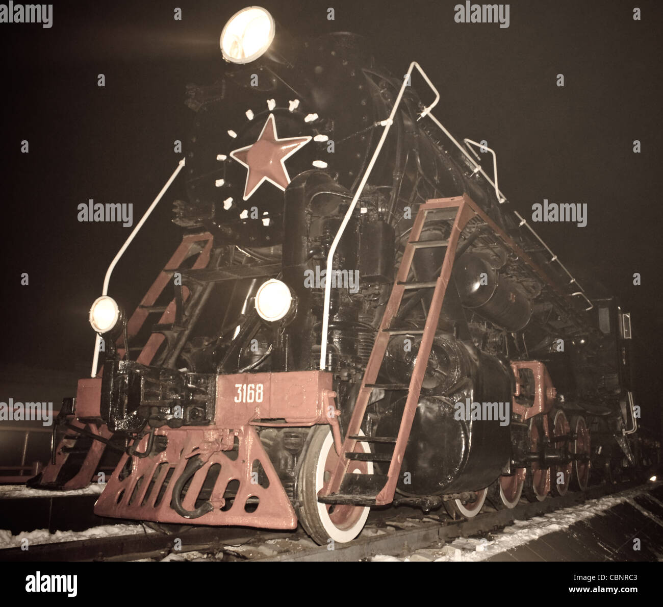 photo of the old soviet steam train locomotive Stock Photo - Alamy