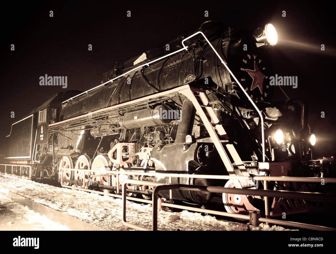 photo of the old soviet steam train locomotive Stock Photo - Alamy