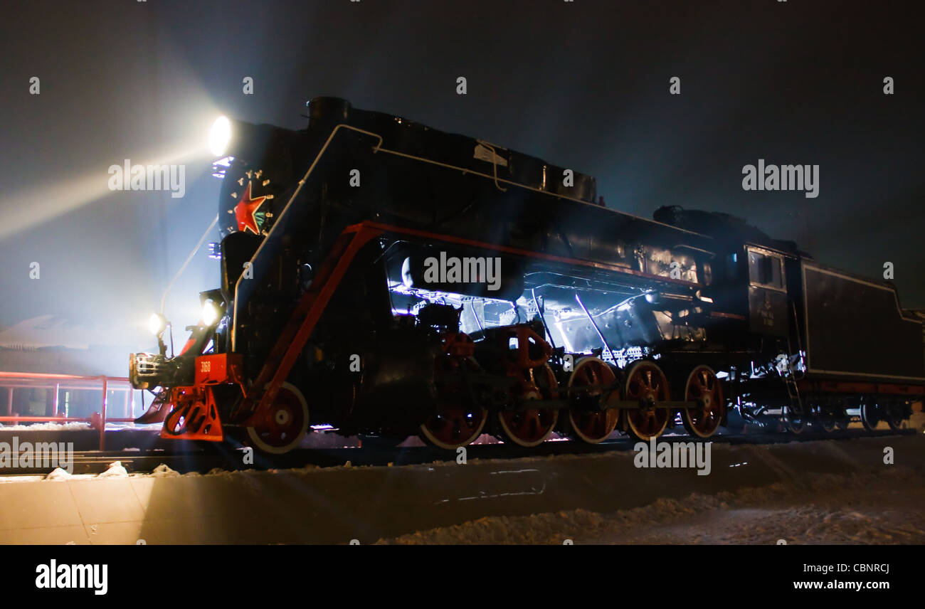 photo of the old soviet steam train locomotive Stock Photo - Alamy