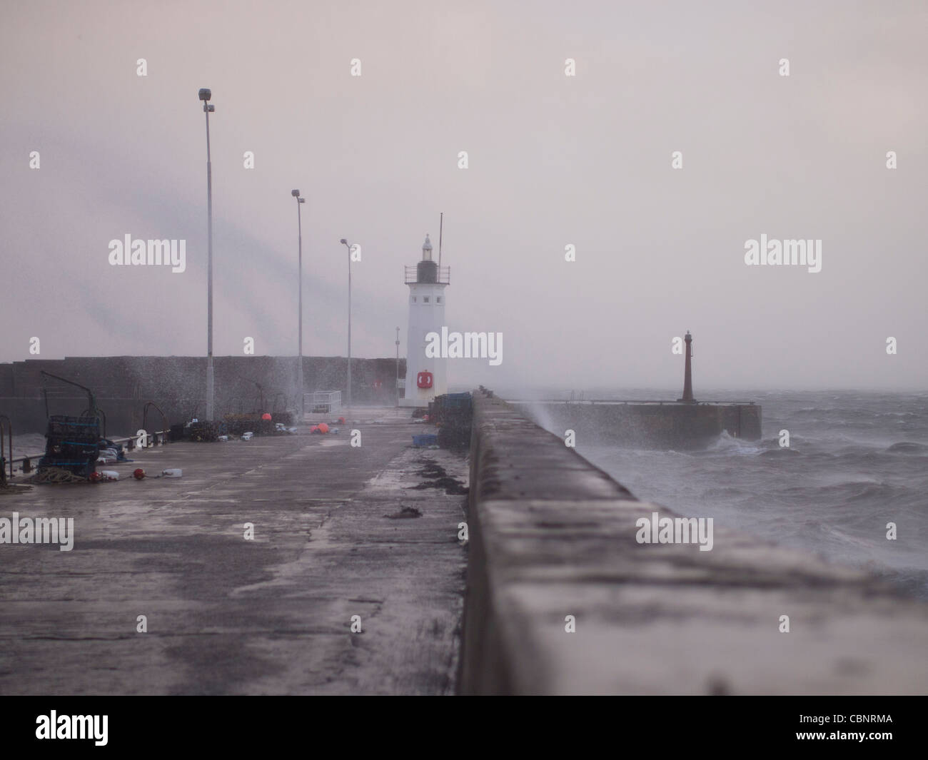 Anstruther Lighthouse in a Storm, Fife, Scotland Stock Photo - Alamy
