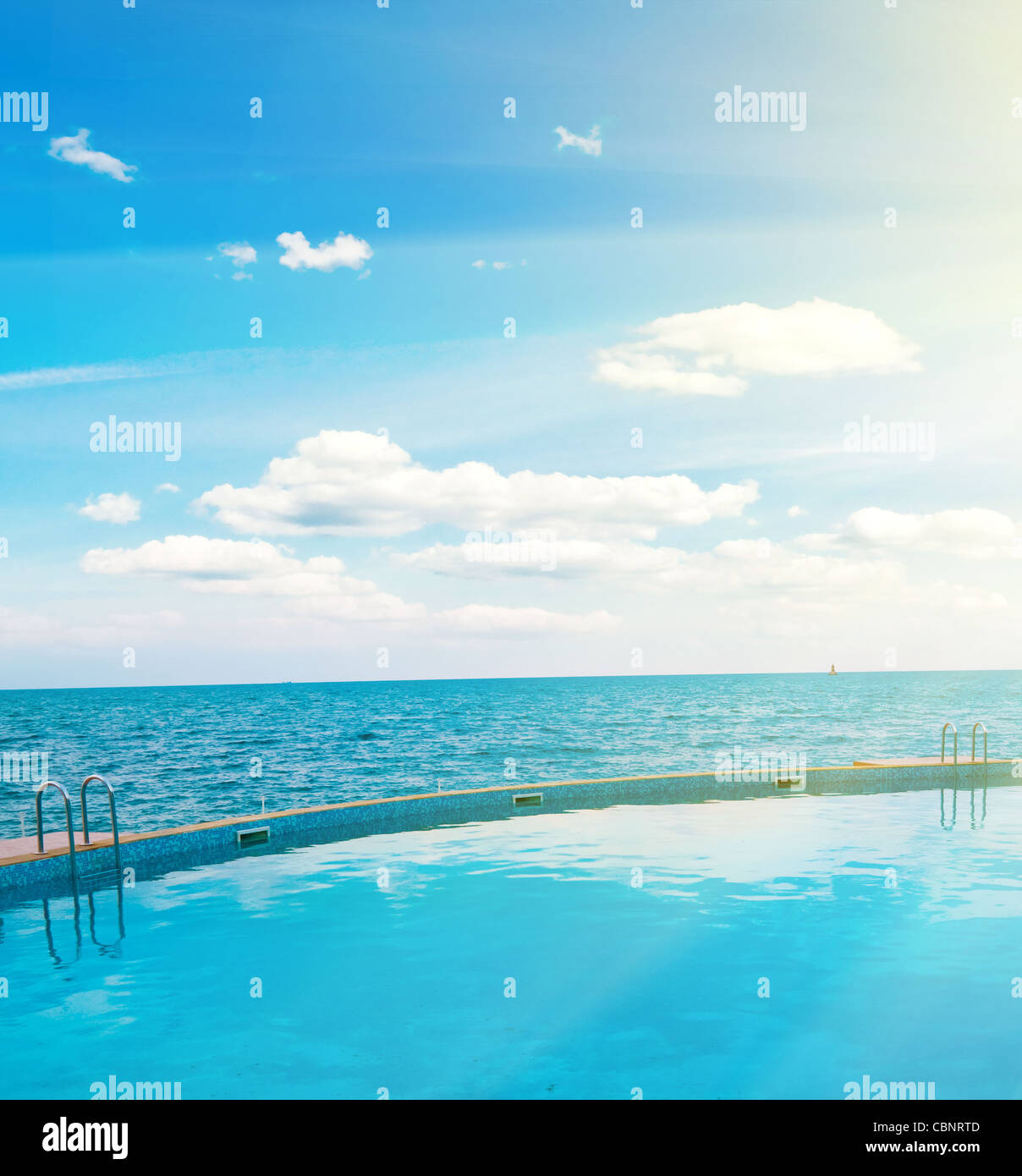 Pool near sea Stock Photo - Alamy