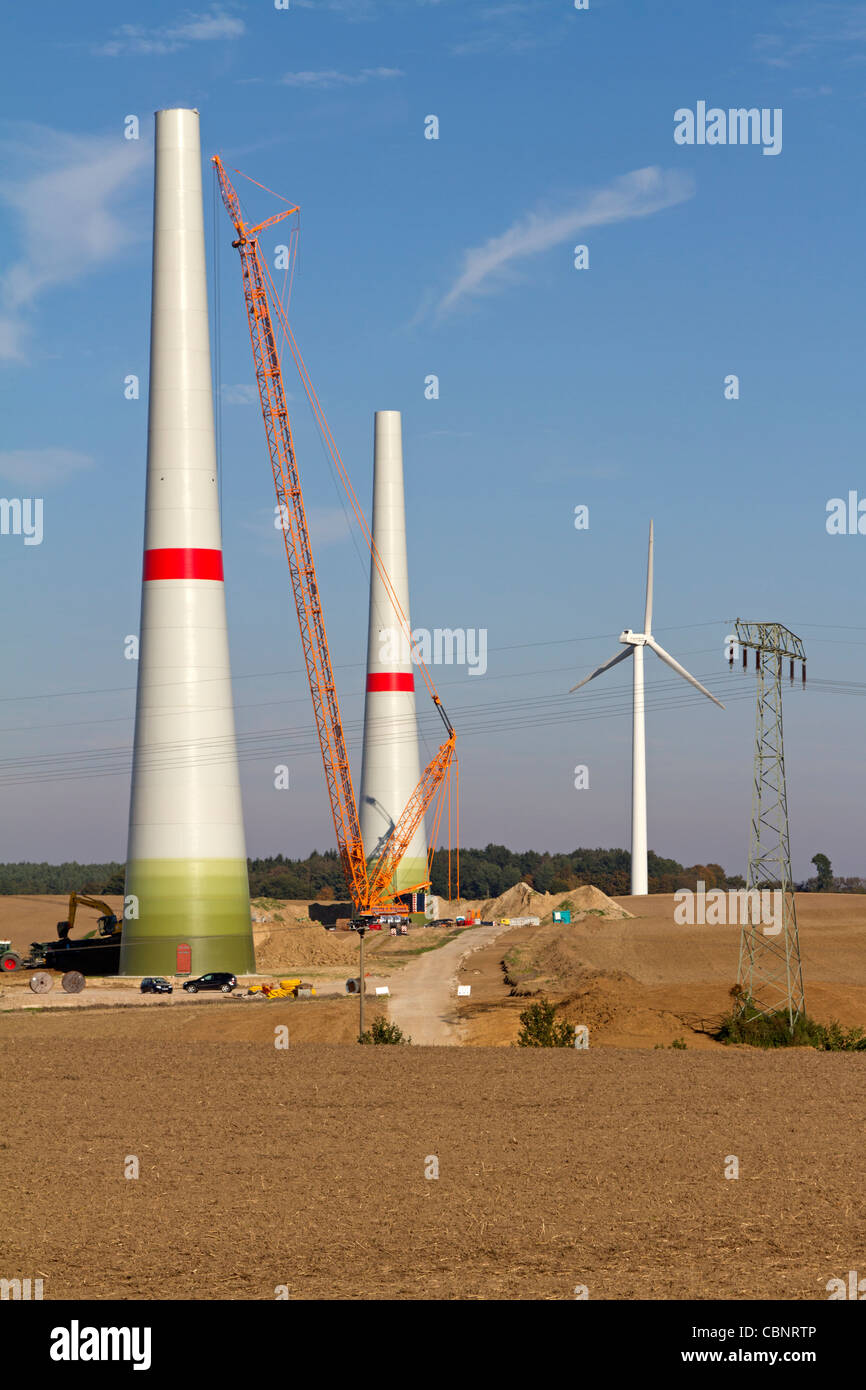 Construction of a wind power plant Stock Photo - Alamy