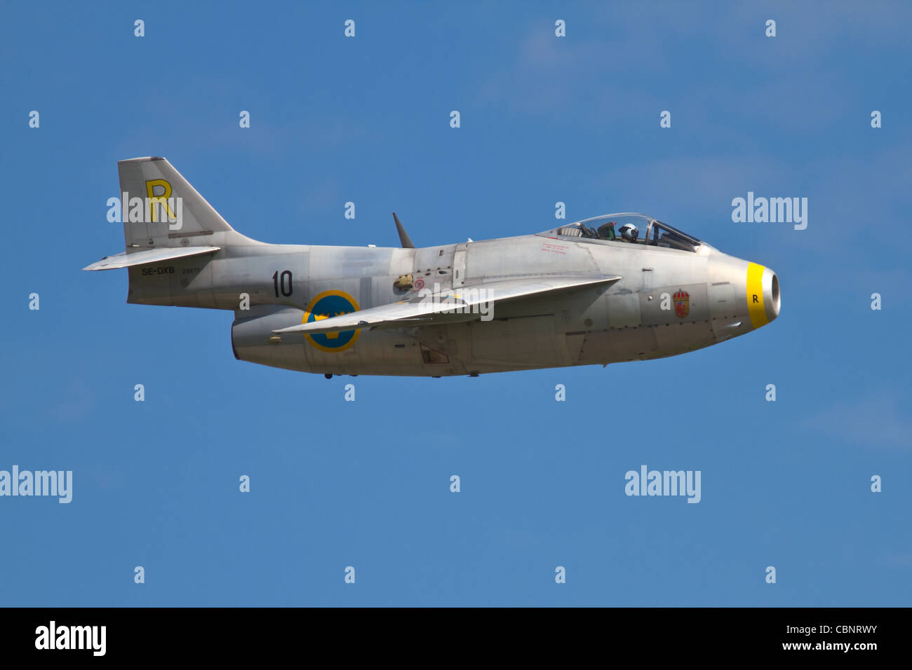 Saab J29 flying barrel is a Swedish fighter from the fifties Stock ...