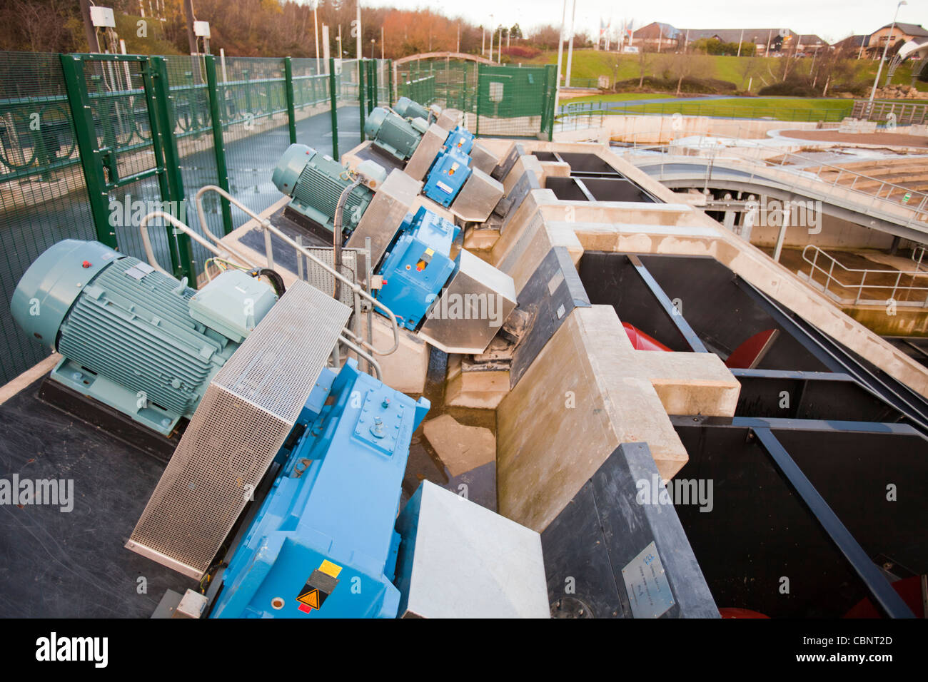 An archimedes screw hydro generator on the Tees barrage in Stockton on ...