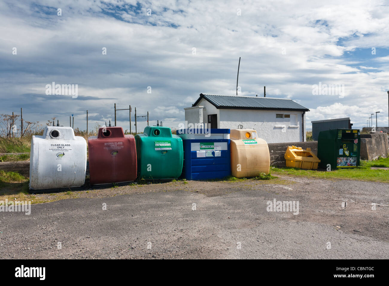 Re-cycle bins, Balintore, Ross & Cromerty, Scotland Stock Photo - Alamy