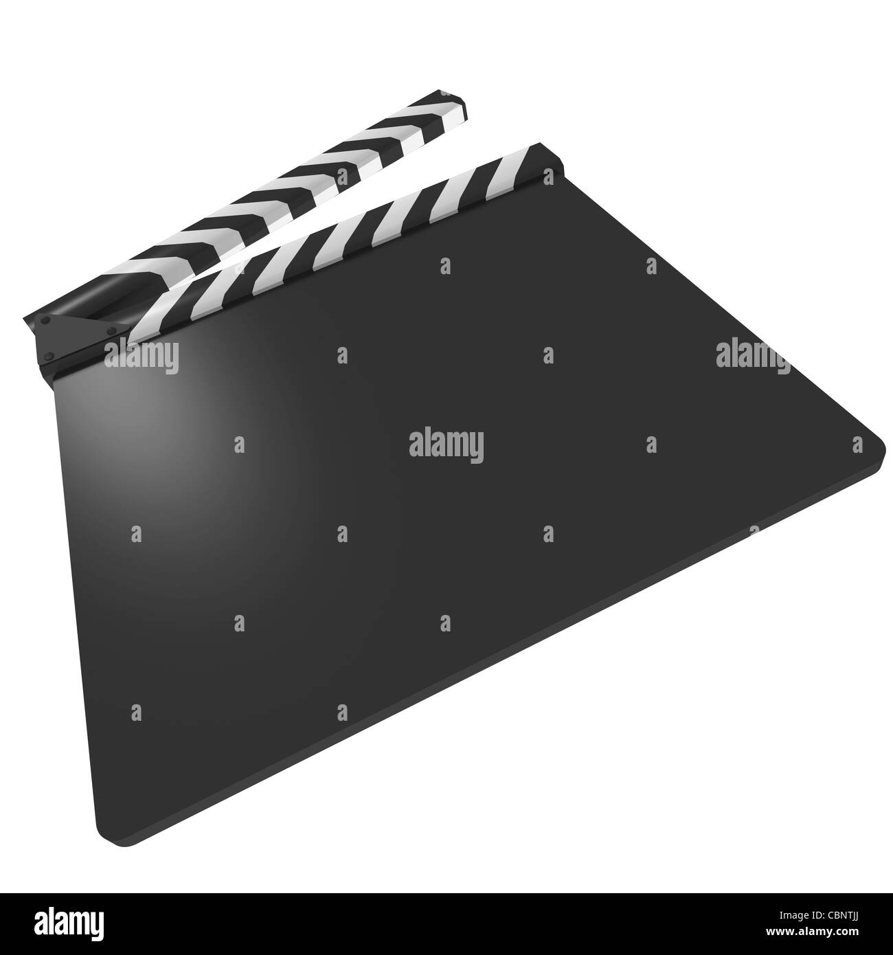 Clapboard or clapper with raised arm on white background Stock Photo ...