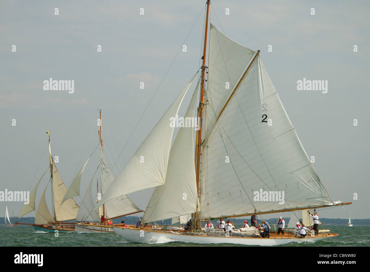 Gaff Rigged vessels racing in close proximity at the 2011 Old Gaffers ...