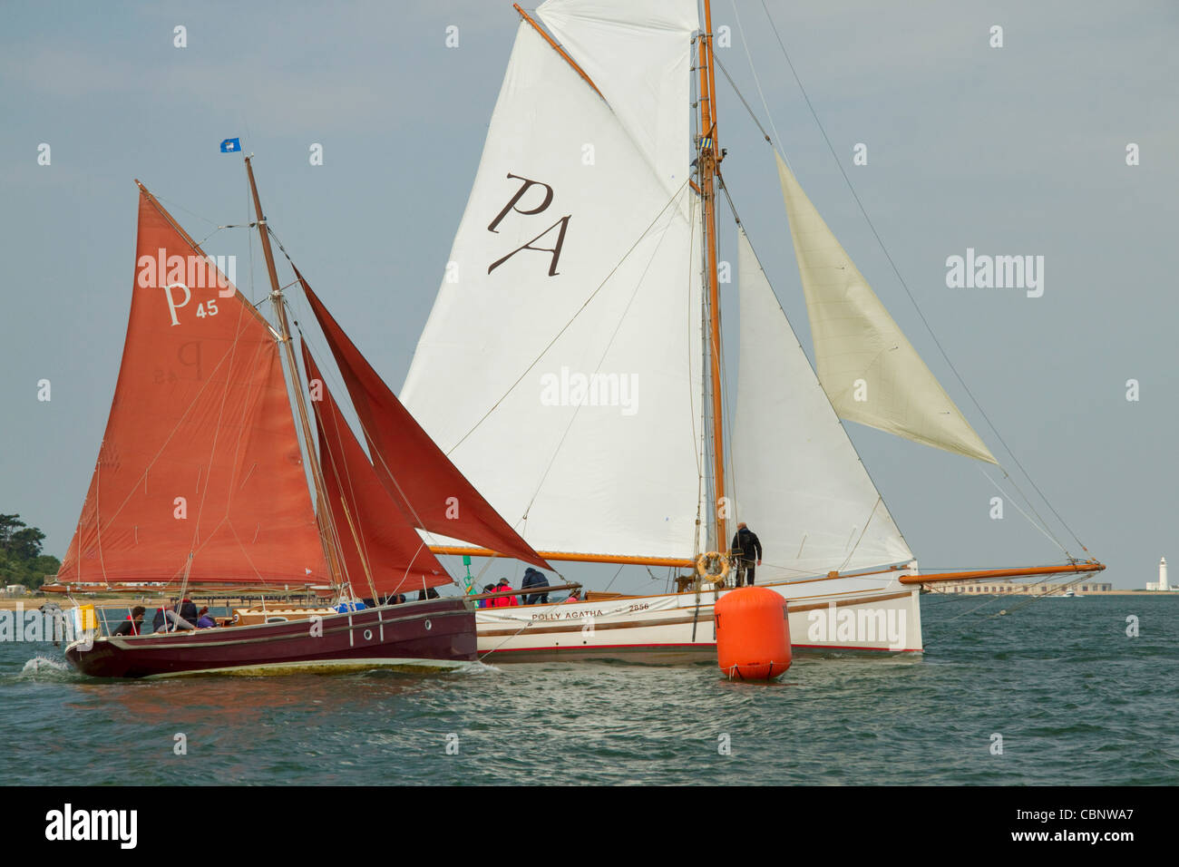 Gaff Rigged vessels racing at the 2011 Old Gaffers Festival, Yarmouth ...