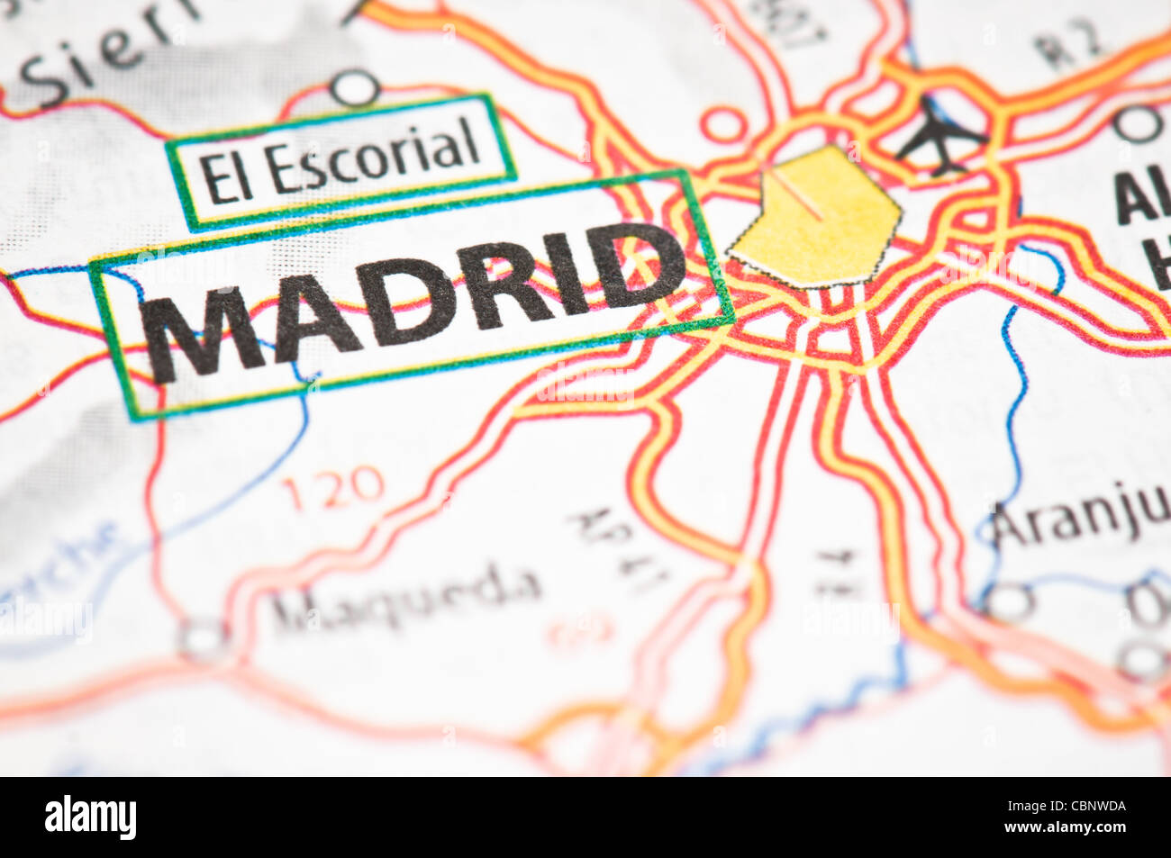 Map city madrid map pin hi-res stock photography and images - Alamy