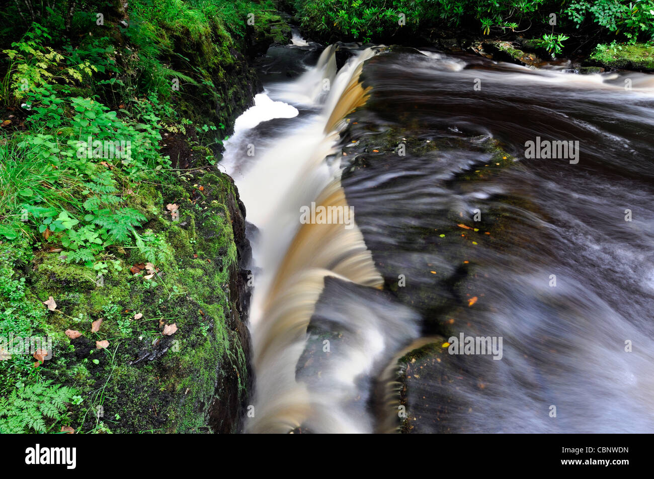 Clare Glens waterfall falls scene scenic along the Clare river flow ...
