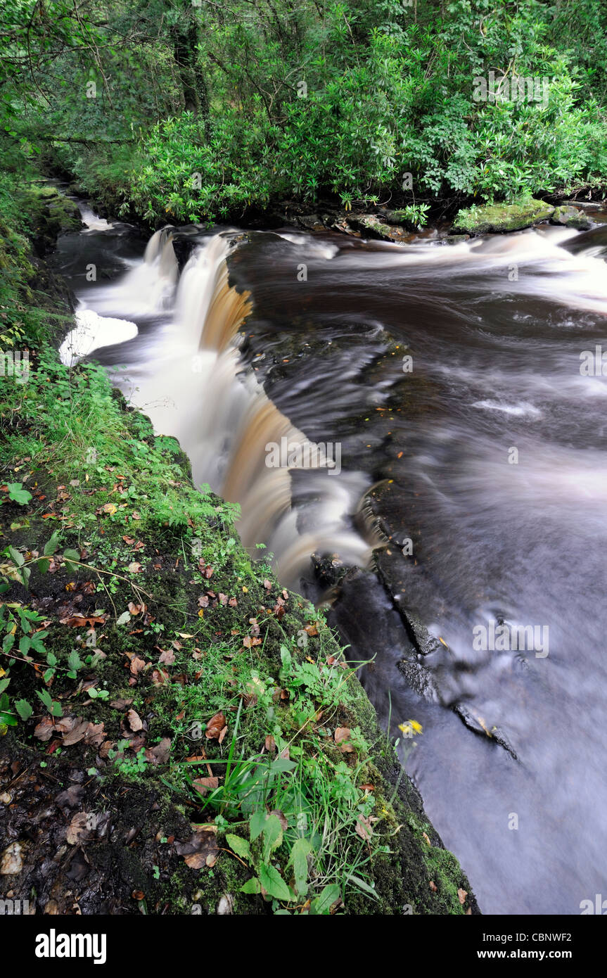 Clare Glens waterfall falls scene scenic along the Clare river flow ...