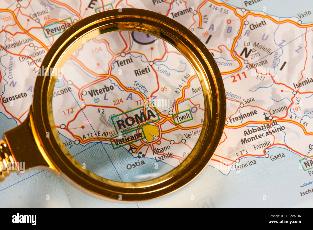 Roma on a map hi-res stock photography and images - Alamy