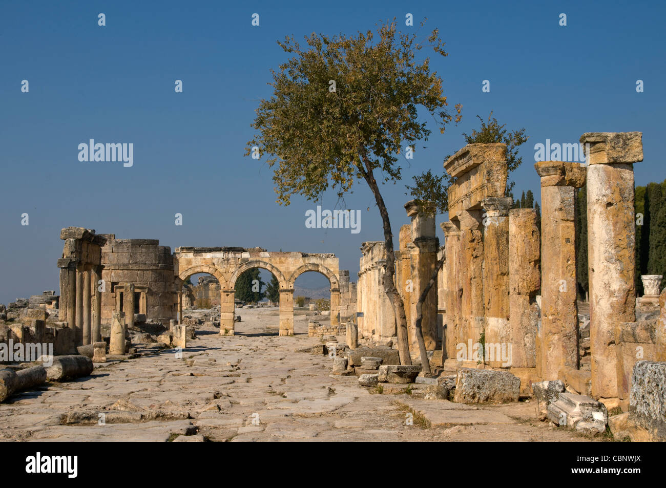 The Domitian's Gate in Hierapolis,Pamukkale,Denizli,Turkey Stock Photo ...