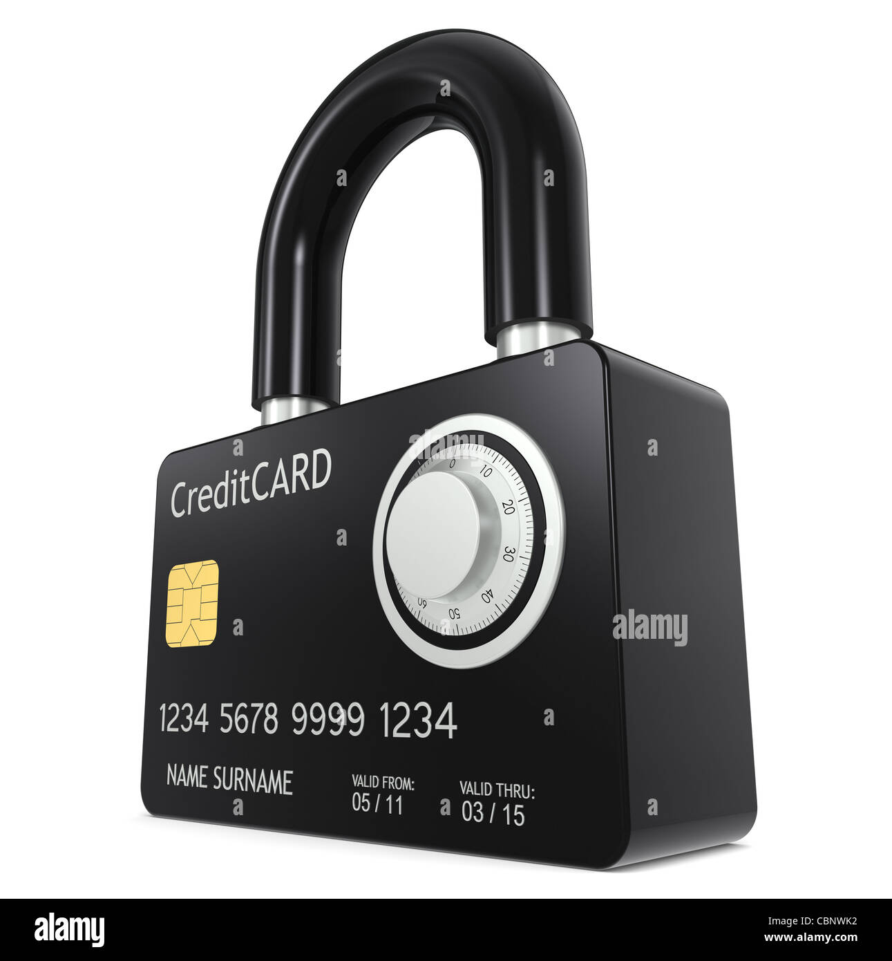 Credit Card made like a Padlock, with Combination Lock Stock Photo - Alamy