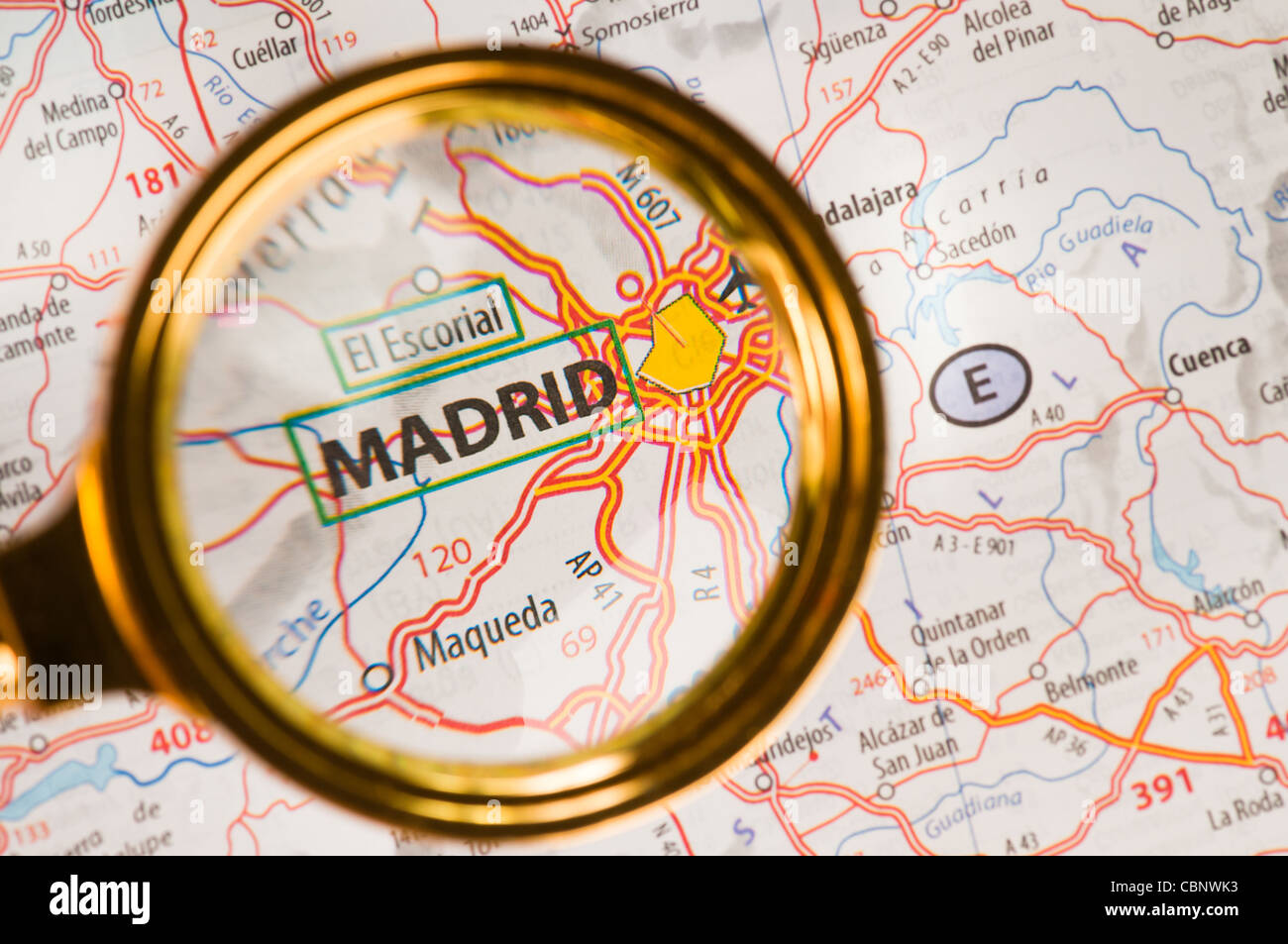 Map city madrid map pin hi-res stock photography and images - Alamy