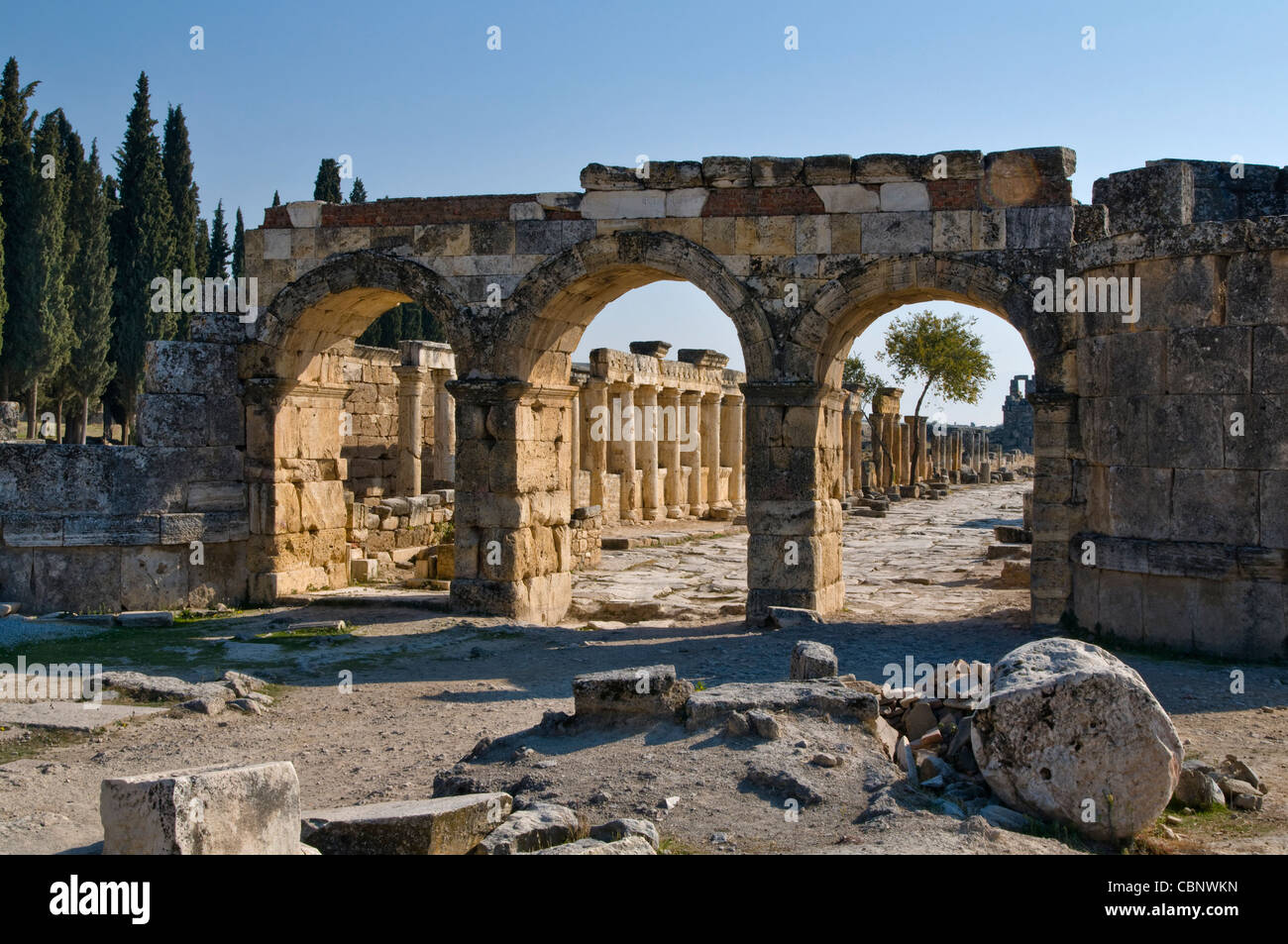 The Domitian's Gate in Hierapolis,Pamukkale,Denizli,Turkey Stock Photo ...