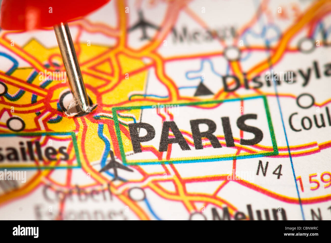 Map city paris map pin hi-res stock photography and images - Alamy
